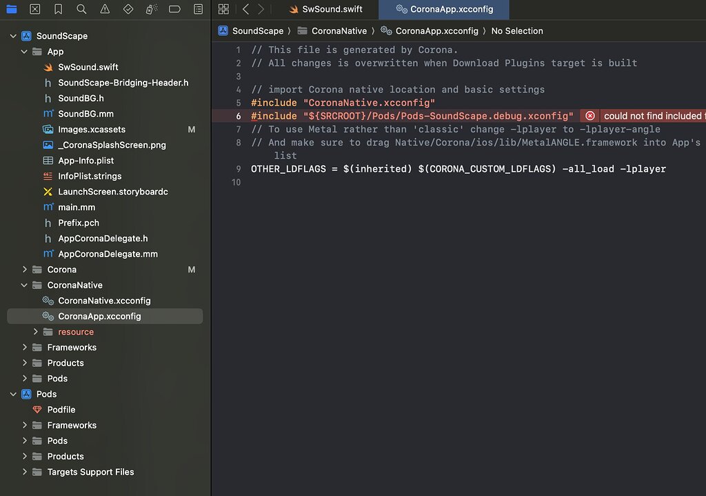 Cocoapods with Solar2d - Native builds - Solar2D Game Engine